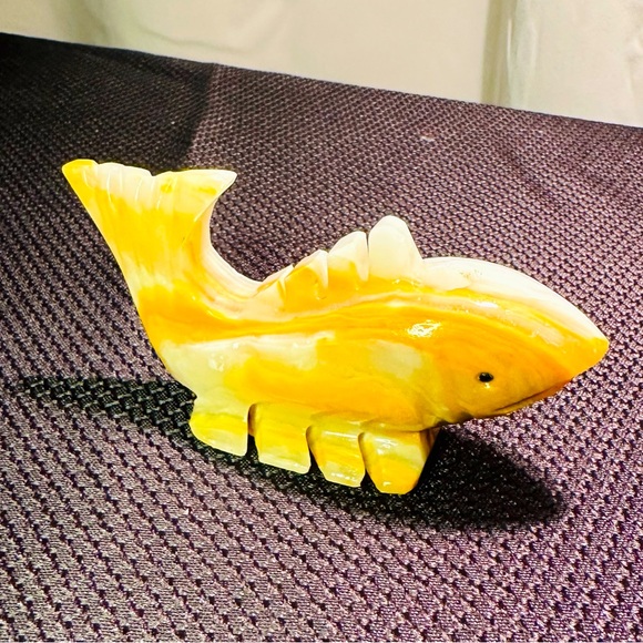 Art | Vintage Carved Onyx Stone Fish Whale Pen Holder | Poshmark